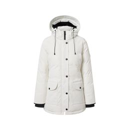 CASH-MERE.CH Daunenparka Mantel mit Kapuze und Kaschmirfutter in Weiss | Gr.: S