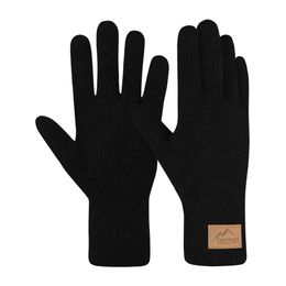 Normani Outdoor Sports Herren Merino Strick-Fingerhandschuhe Malak in Schwarz | Gr.: 8,5