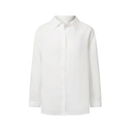 CASH-MERE.CH Ramie Bluse Oversize Style in Weiss | Gr.: XS