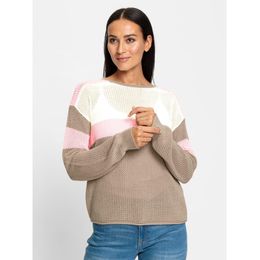 Heine Pullover in ecru-sesam-gemustert | Gr.: 40