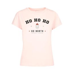 F4NT4STIC Ladies Box Tee Ho Ho Ho Santa Claus Weihnachten in pink | Gr.: XXL
