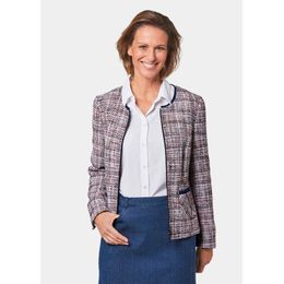GOLDNER Boucl&eacute;-Blazer Edler Boucl&eacute;-Blazer mit Jeanspaspel in wei&szlig; / marine / rot | Gr.: 42