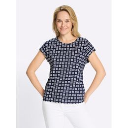 Sieh an! Kurzarm-Shirt in marine-ecru-bedruckt | Gr.: 54