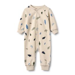 Jumpsuit Wheat "Wheat Jumpsuit L/S Lilo", Mädchen, Gr. 62, sanftes weiß penguins, 100% Baumwolle (Bio), normal, Overalls