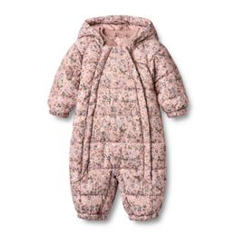 Jumpsuit Wheat "Wheat Puffer baby Suit Edem", Mädchen, Gr. 62, rose powder flowers, 100% Polyester (Recycelt), unifarben, normal, Overalls