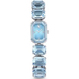 Quarzuhr Swarovski "MILLENIA", blau (hellblau, silberfarben), Armbanduhren, Damen, Armbanduhr, Damenuhr, Swarovski-Kristalle, Swiss Made