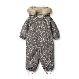 Jumpsuit Wheat "Wheat Snowsuit Nickie", M&auml;dchen, Gr. 92, schwarz sea open flowers, 100% Nylon, unifarben, normal, Overalls Jumpsuit