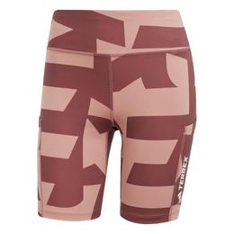 adidas terrex Sportshorts 'Multi 8-Inch Tight Shorts' Damen Größe M puder / burgunder / weiß