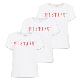 Mustang T-Shirt Damen Gr&ouml;&szlig;e L blutrot / wei&szlig;