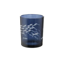 HOME STORY Teelichtglas Fische blau Glas Ma&szlig;e (cm): H: 12,5 &Oslash;: 10 &raquo; H&ouml;ffner