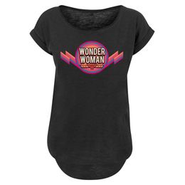 F4NT4STIC T-Shirt 'DC Comics Wonder Woman Rainbow Logo' Damen Gr&ouml;&szlig;e XXL blau / pastellorange / pink / schwarz