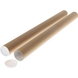 ratioform Versandrohr Light, mit Kunststoffdeckel und -boden, Lx&Oslash; 610 x 80 mm, braun, 1,5 mm stark, ab 120 Stk