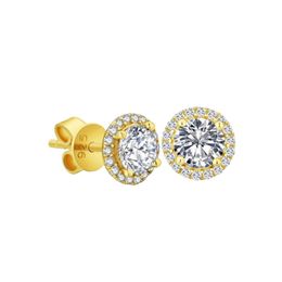 Rougemont Jewellery Earrings 'Funkelnde Moissanit Ohrstecker 5mm mit Echtheitszertifikat' female Gold size One Size