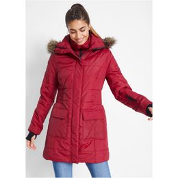 bonprix wasserabweisende Funktions-Longjacke in 2-in-1-Optik gesteppt, rot