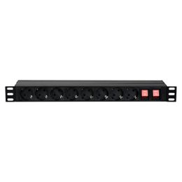 Showtec 19" 1U Main Power Strip 16 - Front and Back Control