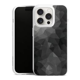 DeinDesign iPhone 15 Pro Handy Silikon Hülle Case weiß Handyhülle Muster Mosaic Tarnmuster Silikon Case