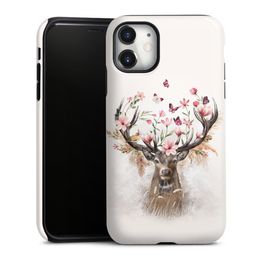 DeinDesign iPhone 11 Handy Panzer Handyh&uuml;lle robuste Outdoor H&uuml;lle Schutzh&uuml;lle gl&auml;nzend Flowers Deer Animals Tough Case