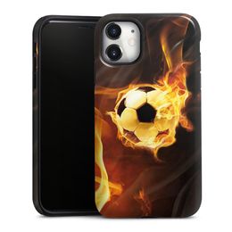 DeinDesign iPhone 11 Handy Panzer Handyh&uuml;lle robuste Outdoor H&uuml;lle Schutzh&uuml;lle gl&auml;nzend Ball Fire Soccer Tough Case