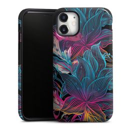 DeinDesign iPhone 11 Handy Panzer Handyh&uuml;lle robuste Outdoor H&uuml;lle Schutzh&uuml;lle gl&auml;nzend Colourful Neon Flowers Tough Case
