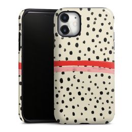 DeinDesign iPhone 11 Handy Panzer Handyh&uuml;lle robuste Outdoor H&uuml;lle Schutzh&uuml;lle gl&auml;nzend Stripes Kunst Points Tough Case
