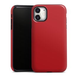 DeinDesign iPhone 11 Handy Panzer Handyh&uuml;lle robuste Outdoor H&uuml;lle Schutzh&uuml;lle gl&auml;nzend Red Unicoloured Colour Tough Case