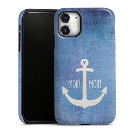 DeinDesign iPhone 11 Handy Panzer Handyh&uuml;lle robuste Outdoor H&uuml;lle Schutzh&uuml;lle gl&auml;nzend Anchor Maritim Blue Tough Case