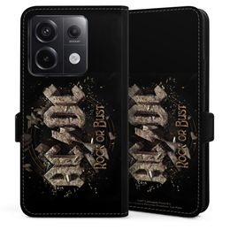 DeinDesign Xiaomi Redmi Note 13 Pro 5G Handy Klapph&uuml;lle Handyh&uuml;lle aus Kunst Leder schwarz Flip Case Official Licensed Product Rock Or Bust Acdc Sideflip mit 