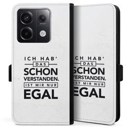 DeinDesign Xiaomi Redmi Note 13 Pro 5G Handy Klapph&uuml;lle Handyh&uuml;lle aus Kunst Leder schwarz Flip Case Spruch Sayings Statement Sideflip mit Lasche
