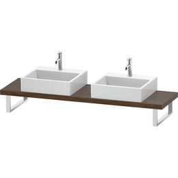Duravit DuraStyle Konsole DS101C02121 f&uuml;r Aufsatzbecken, 2 Ausschnitte, St&auml;rke 4.5 cm, Nussbaum dunkel