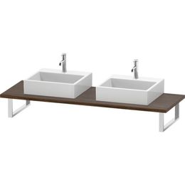 Duravit DuraStyle Konsole DS107C02121 f&uuml;r Aufsatzbecken, 2 Ausschnitte, St&auml;rke 3 cm, Nussbaum dunkel