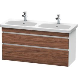 Duravit DuraStyle Waschtisch-Unterschrank DS649802118 123x44,8x61cm, 2 Ausz&uuml;ge, Becken links/rechts, nussbaum dunkel/wei&szlig; matt