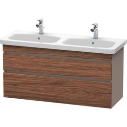Duravit DuraStyle Waschtisch-Unterschrank DS649802143 123x44,8x61cm, 2 Auszüge, Becken links/rechts, nussbaum dunkel/basalt matt