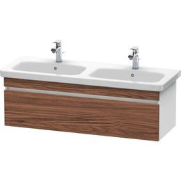 Duravit DuraStyle Waschtisch-Unterschrank DS639802118 123x44,8x39,8cm, 1 Auszug, Becken links/rechts, nussbaum dunkel/weiß matt