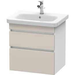 Duravit DuraStyle Waschtisch-Unterschrank DS648009118 58 x 44,8 cm, taupe/wei&szlig; matt, 2 Schubk&auml;sten, wandh&auml;ngend