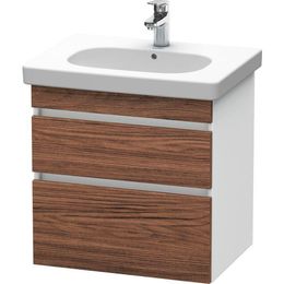 Duravit DuraStyle Waschtisch-Unterschrank DS648302118 60 x 45,3 cm, nussbaum dunkel/wei&szlig; matt, 2 Schubk&auml;sten, wandh&auml;ngend