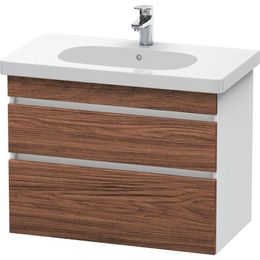 Duravit DuraStyle Waschtisch-Unterschrank DS648402118 80 x 45,3 cm, nussbaum dunkel/wei&szlig; matt, 2 Schubk&auml;sten, wandh&auml;ngend