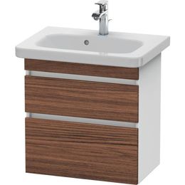 Duravit DuraStyle Waschtisch-Unterschrank DS647902118 58 x 36,8 cm, nussbaum dunkel/wei&szlig; matt, 2 Schubk&auml;sten, wandh&auml;ngend