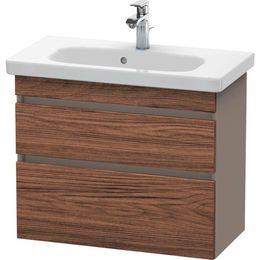 Duravit DuraStyle Waschtisch-Unterschrank DS649902143 73 x 36,8 cm, nussbaum dunkel/basalt matt, 2 Schubk&auml;sten, wandh&auml;ngend