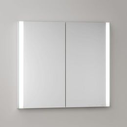 KEUCO Somaris Spiegelschrank mit Beleuchtung 14512002101 80 x 71 x 11,5 cm, verspiegelt, 2 T&uuml;ren, Wandeinbau, Spiegelheizung