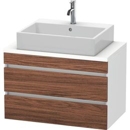 Duravit DuraStyle Waschtisch-Unterschrank DS530702118 80 x 47,8 cm, nussbaum dunkel/wei&szlig; matt, f&uuml;r Konsole, 2 Schubk&auml;sten