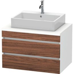 Duravit DuraStyle Waschtisch-Unterschrank DS531702118 80 x 54,8 cm, nussbaum dunkel/wei&szlig; matt, f&uuml;r Konsole, 2 Schubk&auml;sten