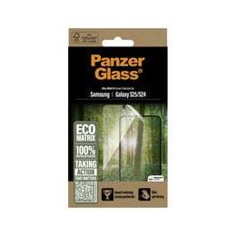 PanzerGlass ECO MATRIX Displayschutz Ultra-Wide Fit, Schutzfolie transparent, Samsung Galaxy S25 / S24, AlignerKit