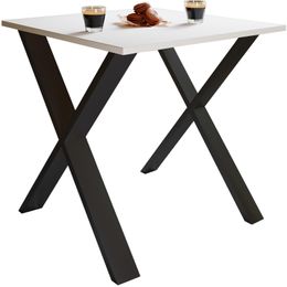 Vcm Premium Holz Esstisch H. 76 x B. 80 x T. 50 cm K&uuml;chentisch Speisetisch Tisch Xona X
