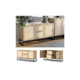VICCO Sideboard Natal Eiche 140 x 72 cm 2 T&uuml;ren 2 Schubladen