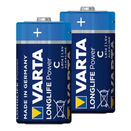 Varta Alkali-Mangan Batterien, Internationale Baugröße: LR14 (04914110412)