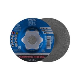 Pferd TOOLS CC-GRIND SOLID Schleifscheibe 115x22,23 mm COARSE Leistungslinie SG STEEL f&uuml;r Stahl (64185115)