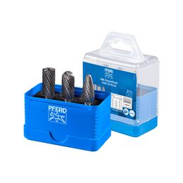 Pferd TOOLS Hartmetall Fr&auml;sstift Set 1507 Zahnung 3 PLUS 3-tlg. &Oslash; 12mm Schaft-&Oslash; 6 mm universal mittel kreuzverzahnt (21901507)