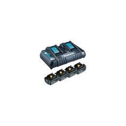 Makita Power Source Kit Li 18V 4x 6Ah Akkus + Doppelladeger&auml;t (199485-6)