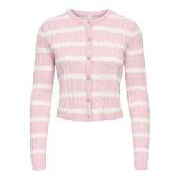 Only Strickjacke 'ONLKATIA' Damen Gr&ouml;&szlig;e XS rosa / wei&szlig;