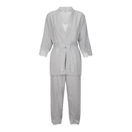 Goldenbay Sleepwear-Set ' Gown, Camisole & Pants Emili ' Damen Größe L grau Winterkleid